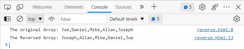 JavaScript-da massivni teskari aylantirishning turli usullari 10011_2