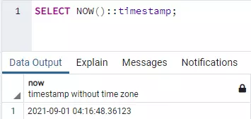 Kako dobiti trenutni datum i vrijeme u PostgreSQL-u? 10044_3