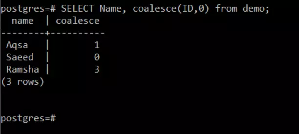 Hva er Coalesce i PostgreSQL? 10047_16