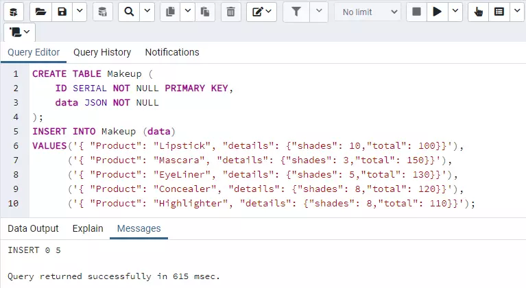 Fonksiyonên PostgreSQL JSON 10058_1