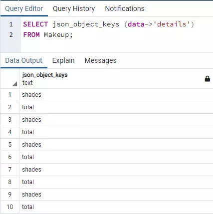 PostgreSQL JSON Imisebenzi 10058_5