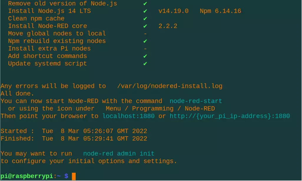 Bagaimana untuk memasang Node-Red pada Raspberry Pi 10112_6