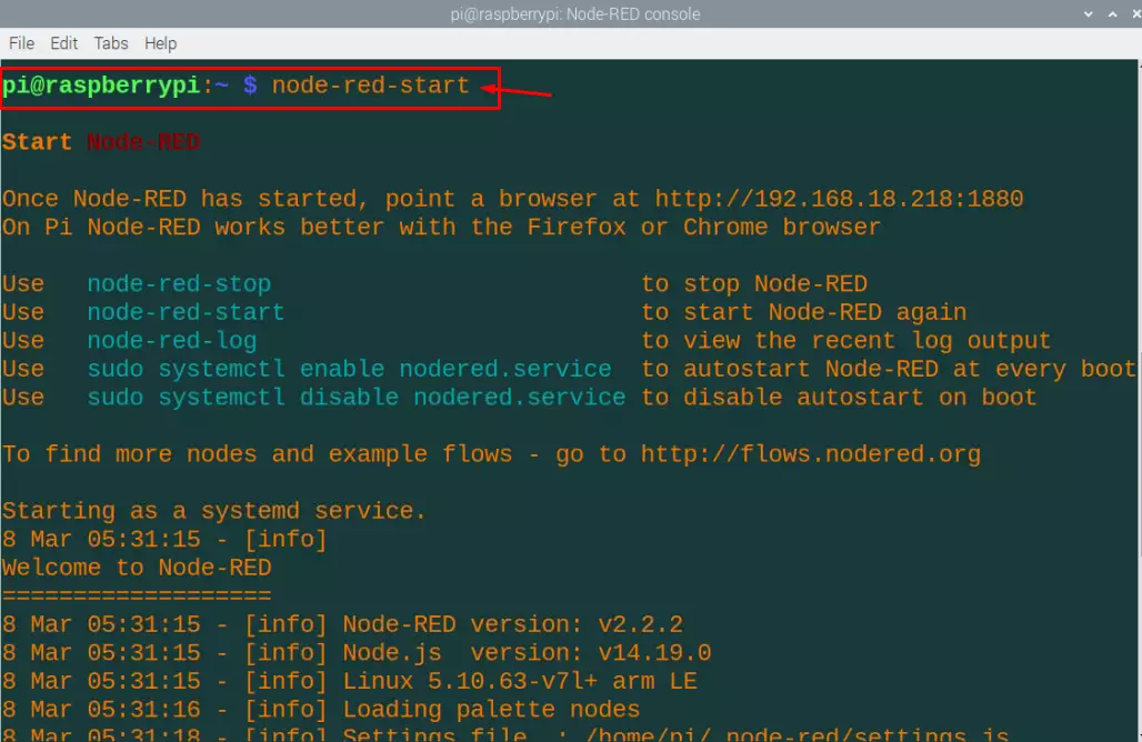 Sida loo rakibo Node-Red Raspberry Pi 10112_7