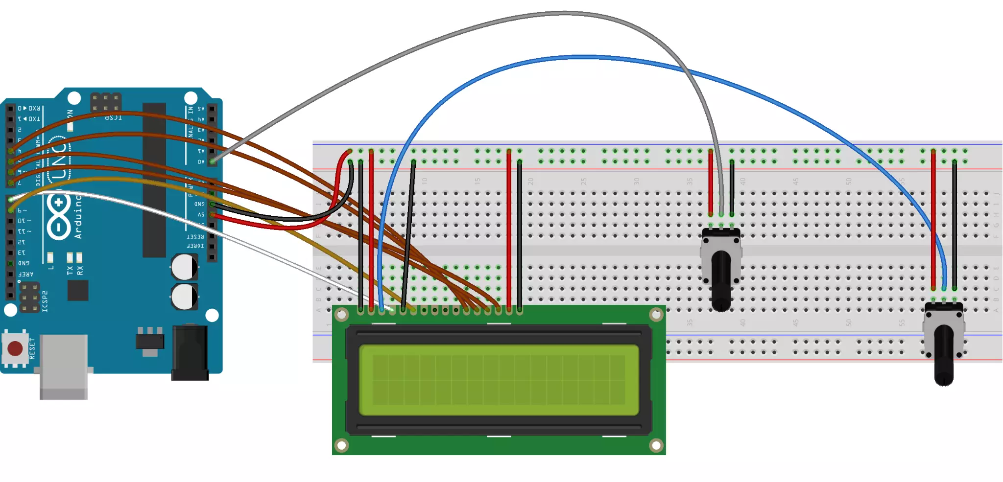 LCD Arduino ನಲ್ಲಿ Potentiometer ಔಟ್ಪುಟ್ ಅನ್ನು ಹೇಗೆ ಪ್ರದರ್ಶಿಸುವುದು 10120_3