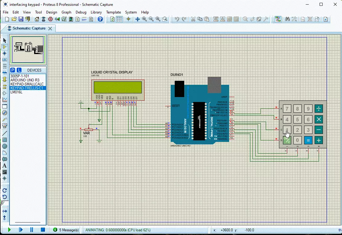 Mokhoa oa ho hokahanya keypad le LCD ka Arduino 10122_6