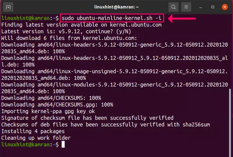 Li ser Ubuntu 20.04 & Linux Mint 20 Li Kernel Linux ya Dawîn Saz bikin an Nûve Bikin 1013_4