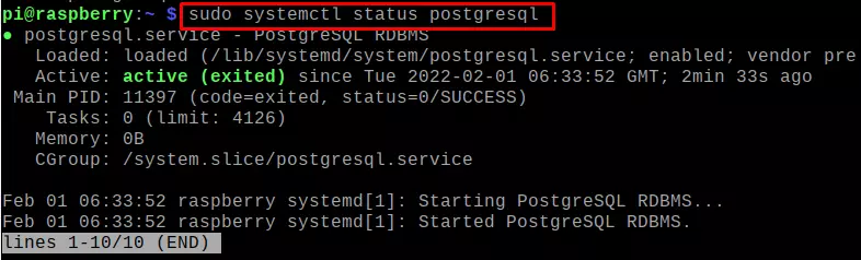 Sut i osod PostgreSQL ar Raspberry Pi 10153_3