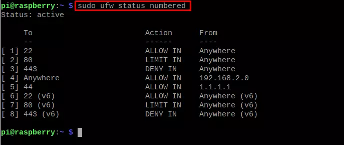 Nigute washyiraho firewall ya UFW kuri Raspberry Pi 10158_16