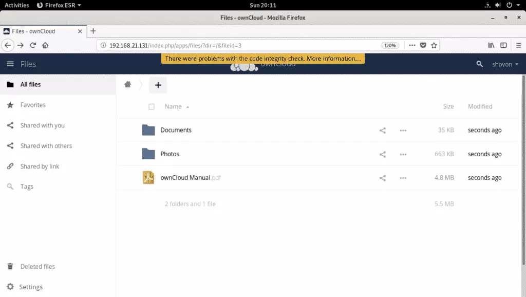 تثبيت OwnCloud على Debian 10 10200_32