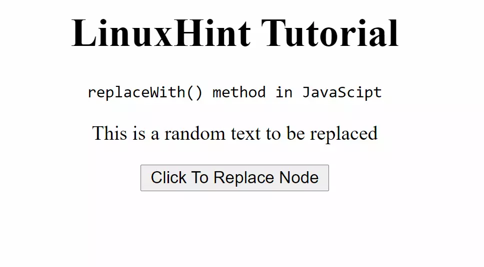 Javascript replaceWith() method| Fa'amatala fa'atasi ma Fa'ata'ita'iga 10223_2