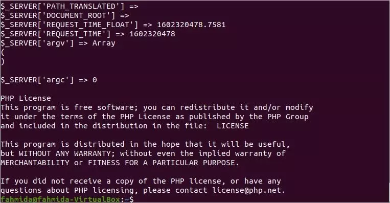 Giunsa paggamit ang PHP pinaagi sa command-line 10262_2
