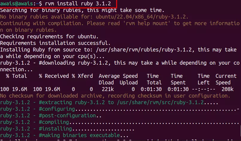 በኡቡንቱ 22.04 ላይ Ruby ን ለመጫን 3 መንገዶች 10273_13