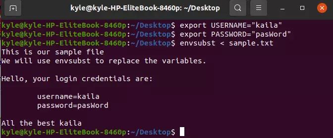 Sostituzione di variabili ambientali utilizzando il comando Envsubst Linux 102_3