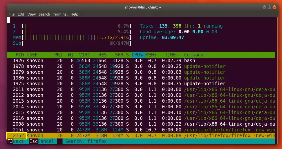 დააინსტალირეთ HTop Ubuntu-ზე 10326_12
