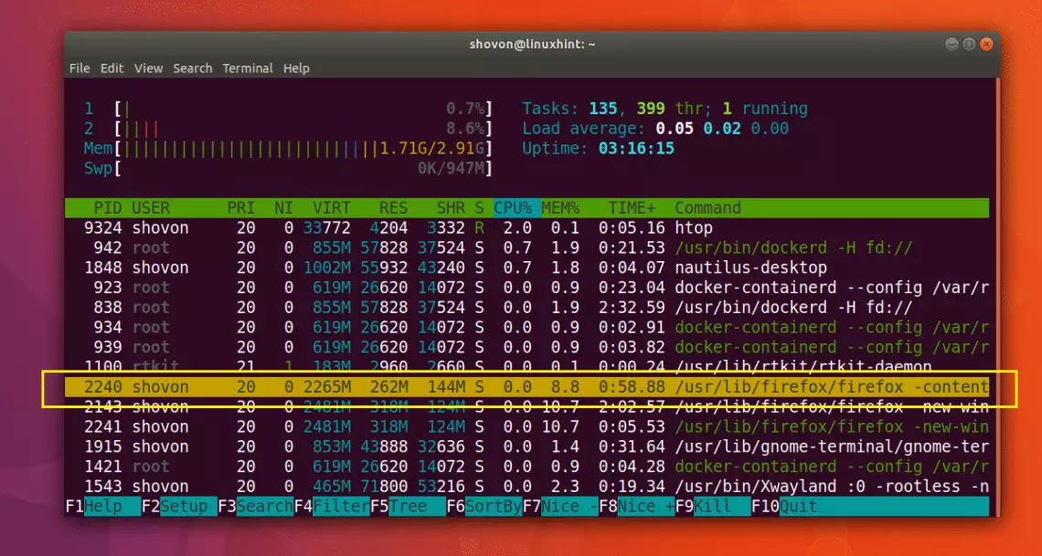 Ubuntu дээр Htop суулгана уу 10326_13