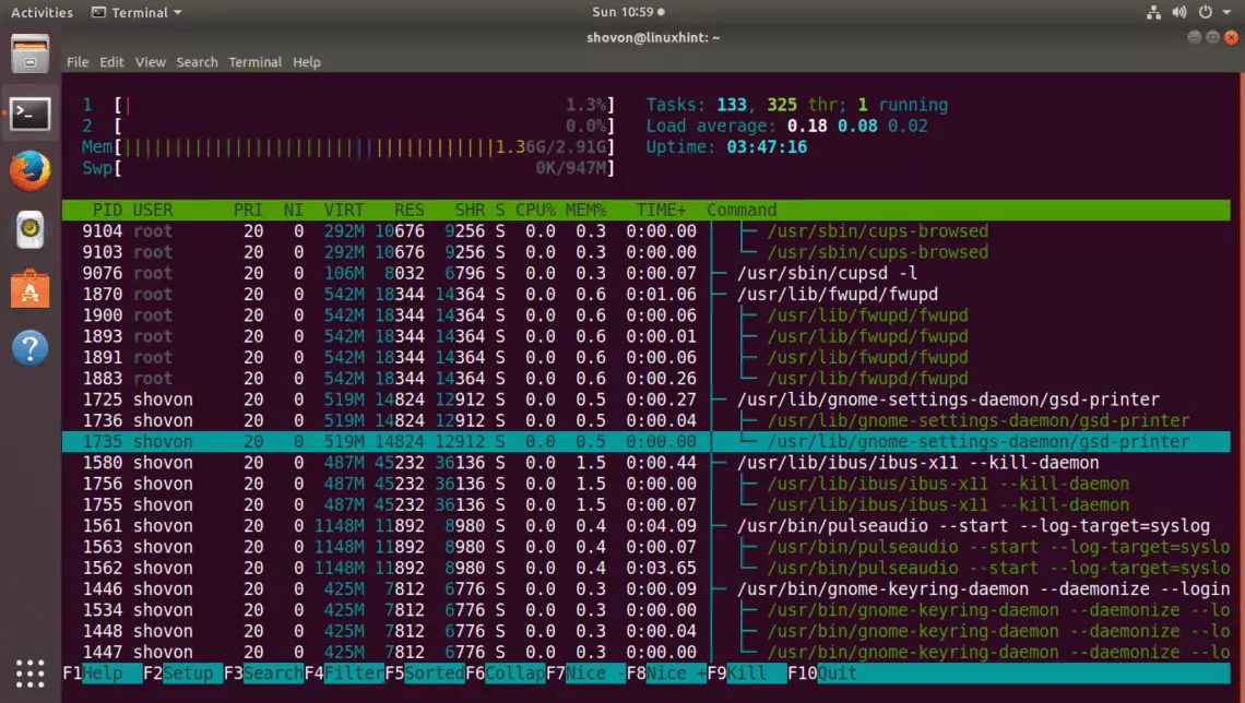 დააინსტალირეთ HTop Ubuntu-ზე 10326_17
