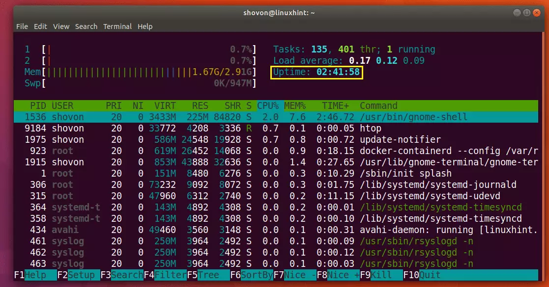 Встановіть HTop на Ubuntu 10326_7