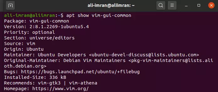 כיצד להתקין Gvim על אובונטו 20.04 1043_3