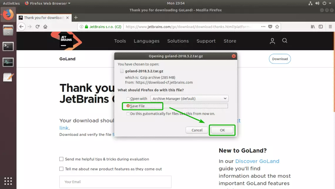 Installieren Sie Jetbrains GoLand Go IDE auf Ubuntu 10464_4