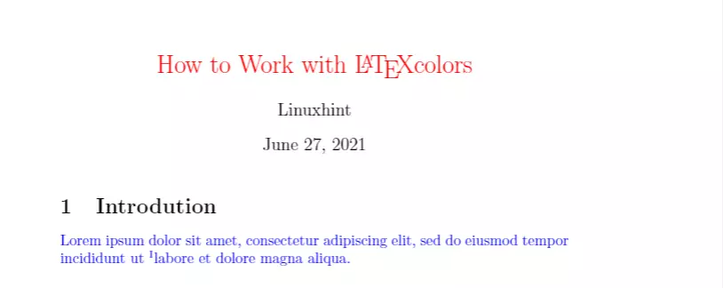 Giunsa Pagbag-o ang Mga Kolor sa Teksto sa LaTeX 10535_1