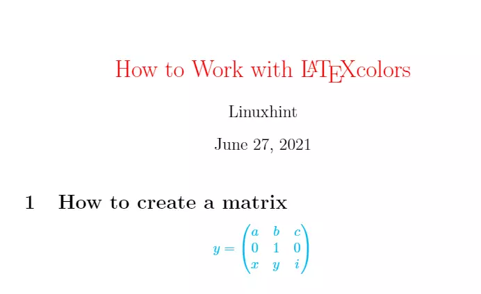 Cách thay đổi màu văn bản trong LaTeX 10535_2