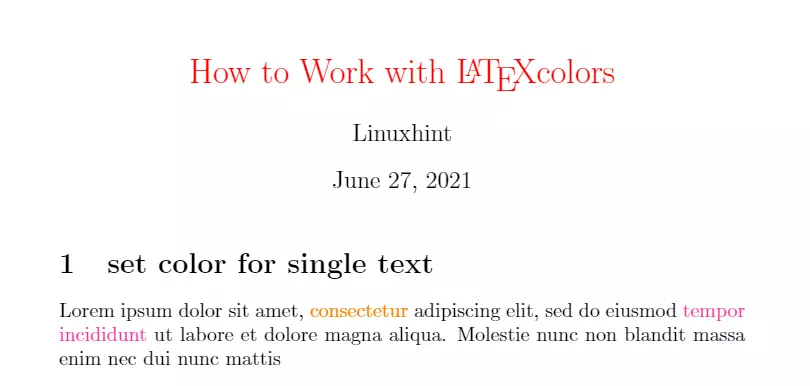 Kako spremeniti barve besedila v LaTeXu 10535_3