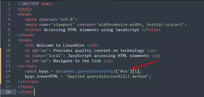 JavaScript භාවිතයෙන් HTML මූලද්‍රව්‍ය වෙත ප්‍රවේශ වන්නේ කෙසේද? 10575_10