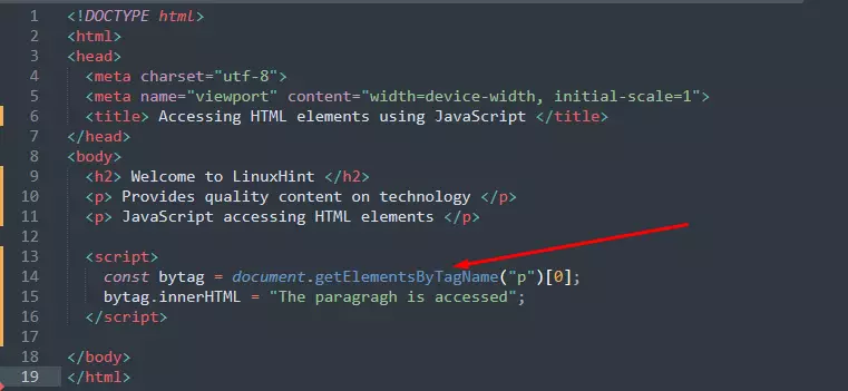 JavaScript નો ઉપયોગ કરીને HTML તત્વોને કેવી રીતે એક્સેસ કરવું 10575_5