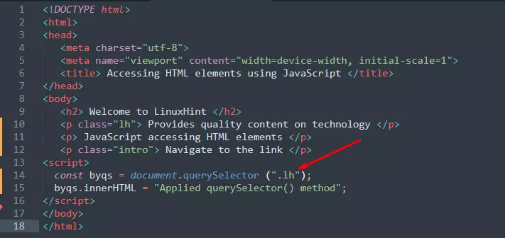 JavaScript નો ઉપયોગ કરીને HTML તત્વોને કેવી રીતે એક્સેસ કરવું 10575_8