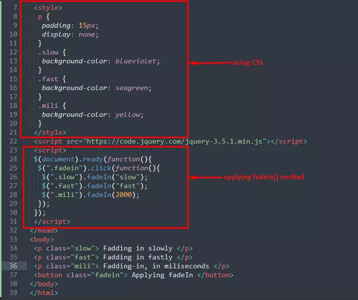 JQuery மறைதல் முறைகள் விளக்கப்பட்டுள்ளன 10577_1