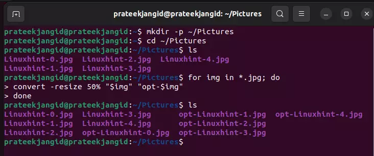 Změňte velikost všech obrázků ve složce Linux 105_3