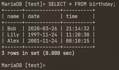 MySQL-MariaDB दिनांक और समय के साथ कार्य करना 10617_15