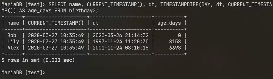 MySQL-MariaDB दिनांक और समय के साथ कार्य करना 10617_24