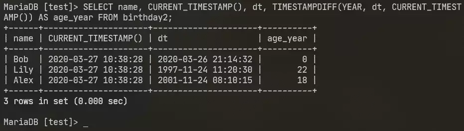 MySQL-MariaDB दिनांक और समय के साथ कार्य करना 10617_25