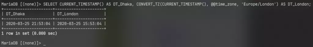 Paggawa gamit ang MySQL-MariaDB Time Zones 10618_13