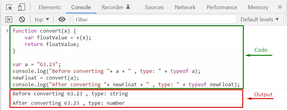 Jinsi ya kubadilisha kamba kuelea kwenye JavaScript 10666_1