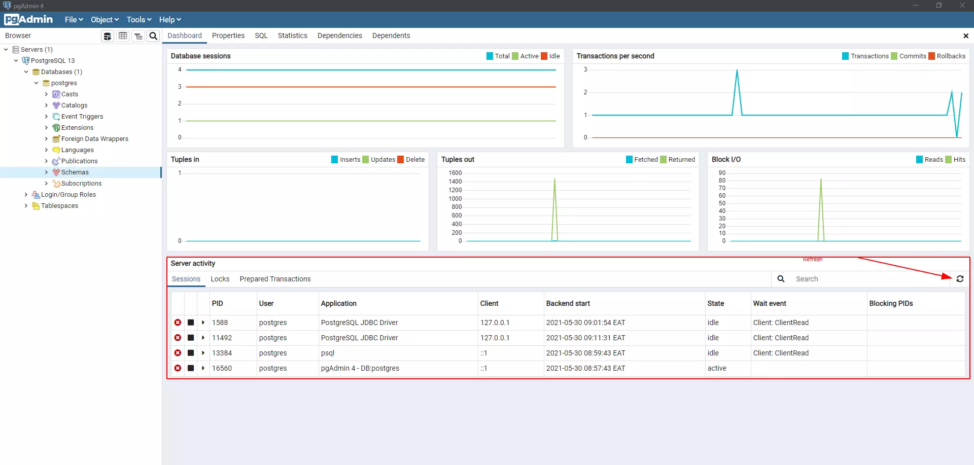 „Postgres Check“ jungtys yra aktyvios 10683_3