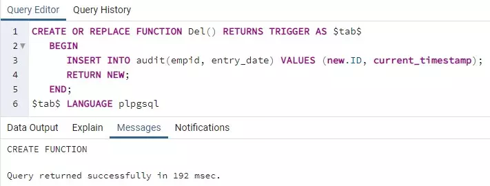 PostgreSQL Opret trigger efter INSERT/UPDATE/DELETE 10698_17