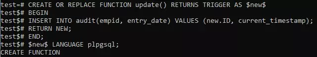 PostgreSQL Vytvořit spouštěč po INSERT/UPDATE/DELETE 10698_9