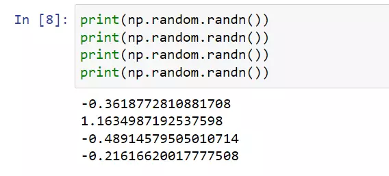 NumPy np.random.randn () iṣẹ 10718_1