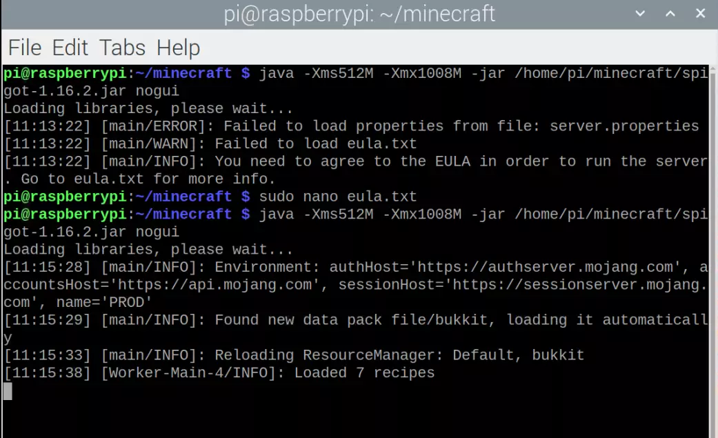 Vær vært for Minecraft Server på Raspberry Pi ved hjælp af SpigotMC 10743_12