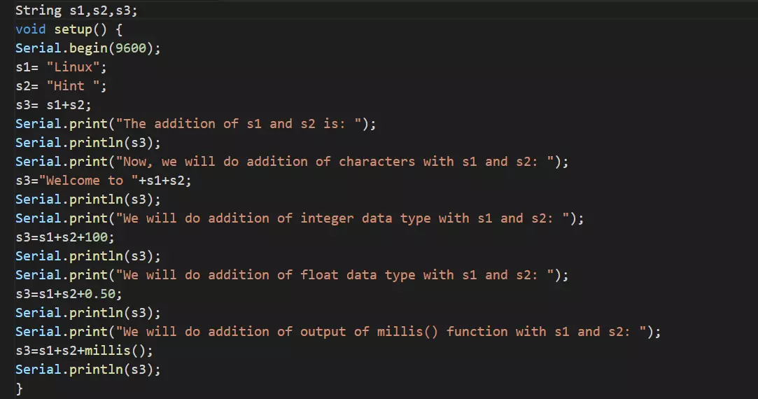 Strings Addition Operator hauv Arduino 10755_1