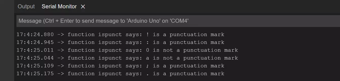 Arduino တွင် ဇာတ်ကောင်လုပ်ဆောင်ချက်များ 10764_8