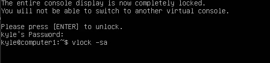 Giunsa Paggamit ang vlock Linux Command 1080_5