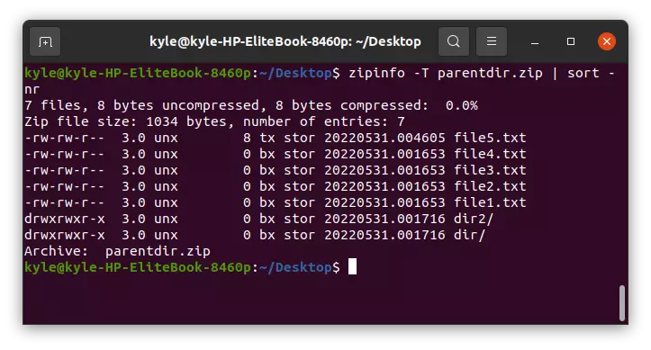 Hvordan bruke zipinfo Command i Linux 1081_10