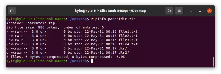 Hvordan bruke zipinfo Command i Linux 1081_2