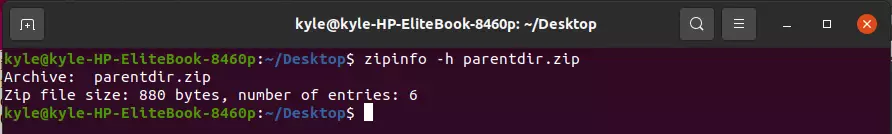 Hvordan bruke zipinfo Command i Linux 1081_3