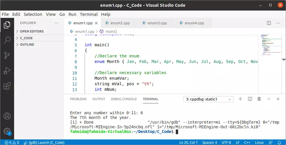 C++ da Enumerationdan foydalanish 10820_1