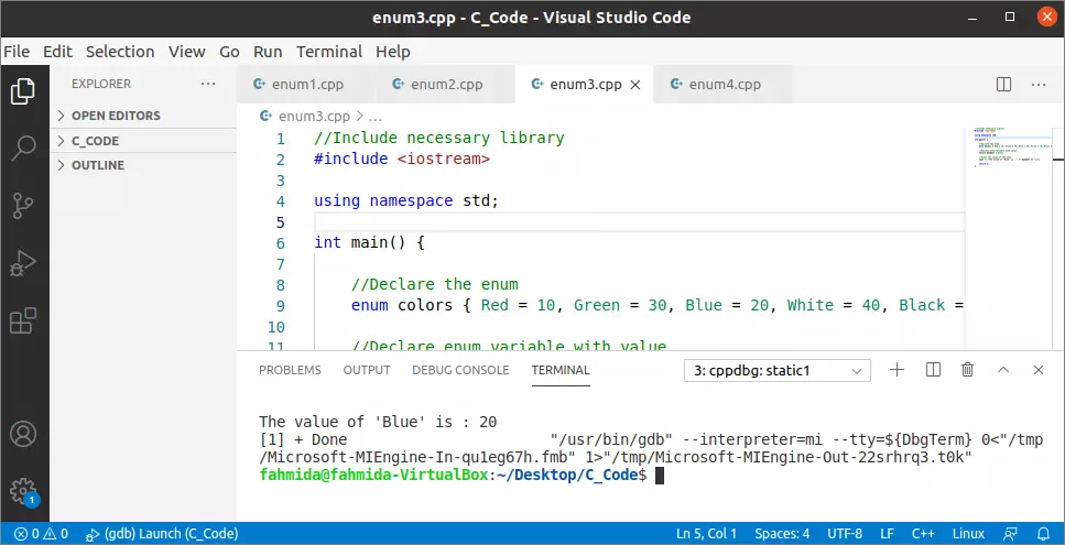 C++లో ఎన్యూమరేషన్ యొక్క ఉపయోగం 10820_3