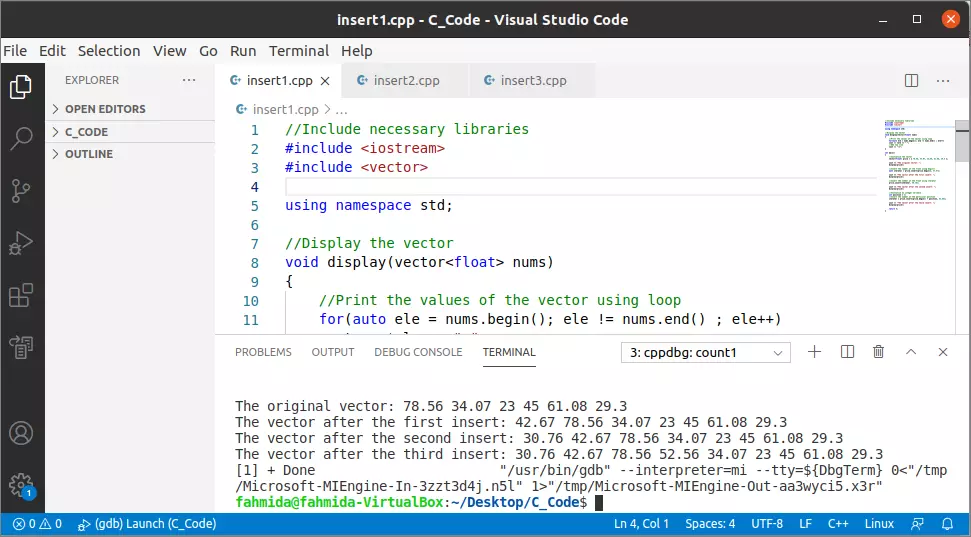 Função Vector Insert() em C++ 10821_1